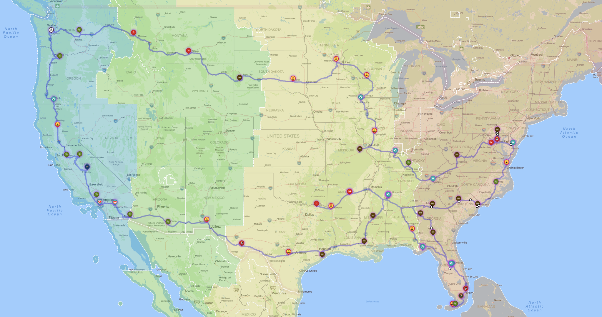 2024 travel map – Sinclair Trails